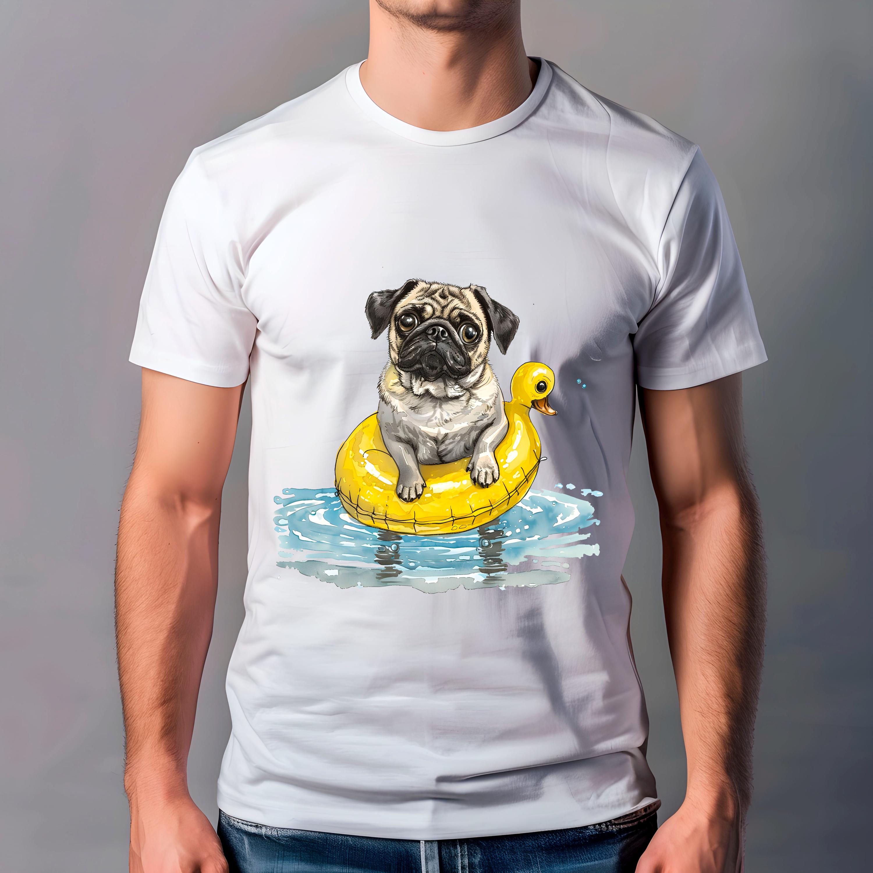 Pug PNG, Cute Summer Dog PNG, Funny Pug Floatie Sublimation, Beach Dog ...