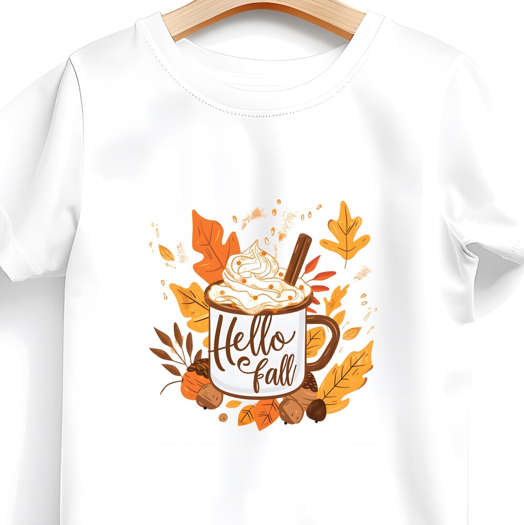 Hello Fall PNG, Autumn Coffee Mug Clipart, Cozy Fall Design, Rustic ...