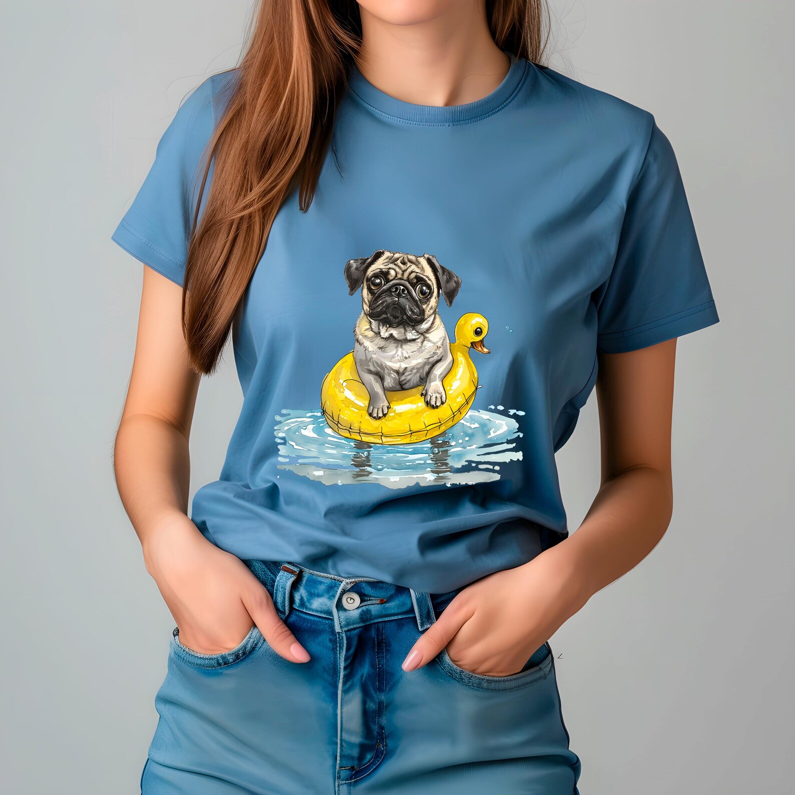 Pug PNG, Cute Summer Dog PNG, Funny Pug Floatie Sublimation, Beach Dog ...