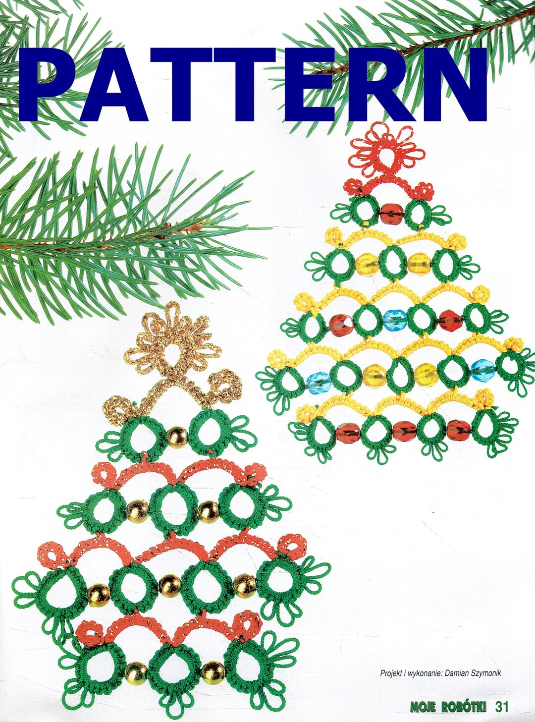 Christmas Tree TATTING PATTERN by Moje Robótki Magazine Pattern Window ...