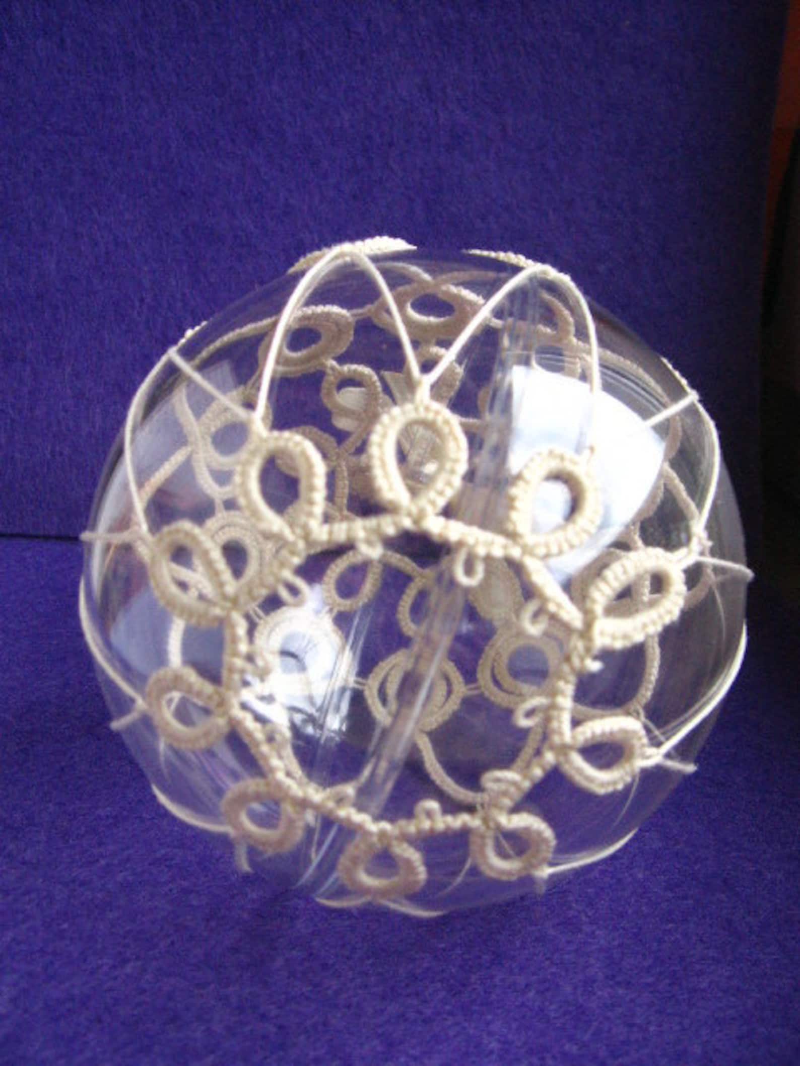 READY TO SHIP Christmas Ball Tatting Lace Ornament White-off - Etsy