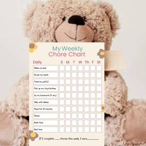 Printable Kids Chore Chart PDF | Routine Tracker for Children | Reward ...