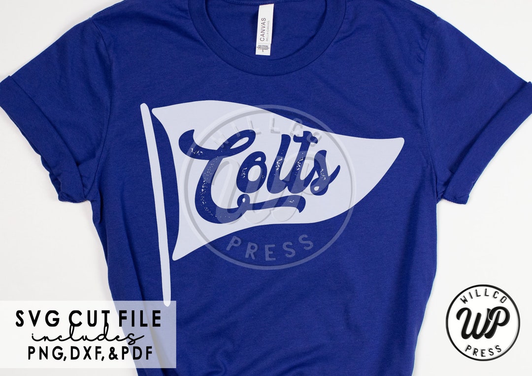 Colts Pennant Svg Team Flag Svg Vintage Football Svg - Etsy