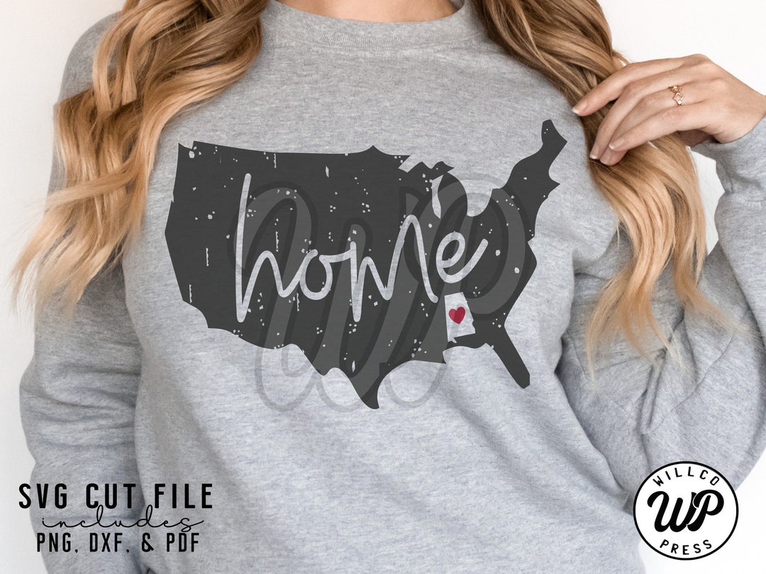 Alabama Home Svg, Grunge Distressed, Png, Dxf, Svg Files for Cricut ...