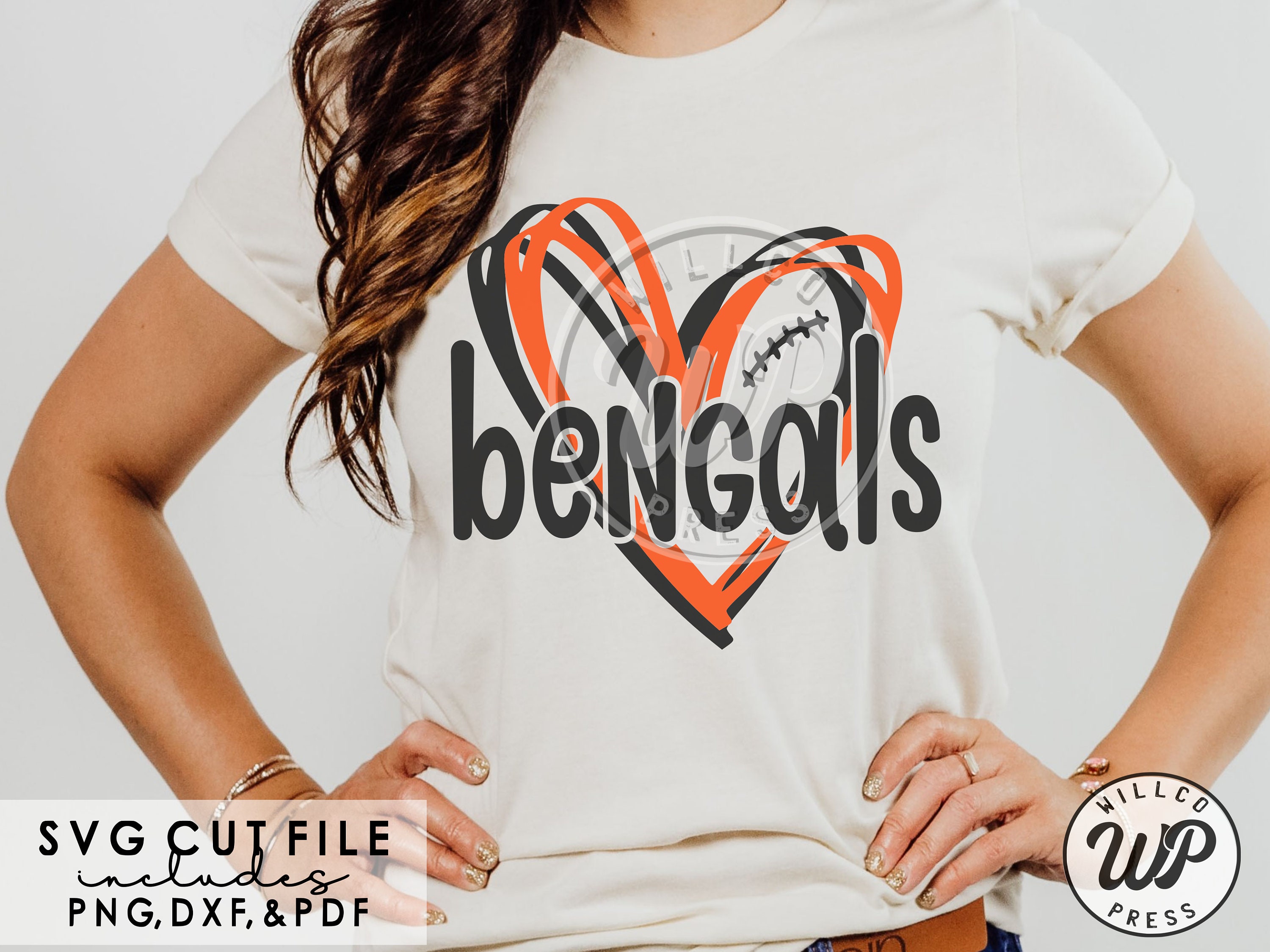 Bengals Hearts Svg, Football Svg, Png, Dxf, Svg Files for Cricut, Vinyl ...
