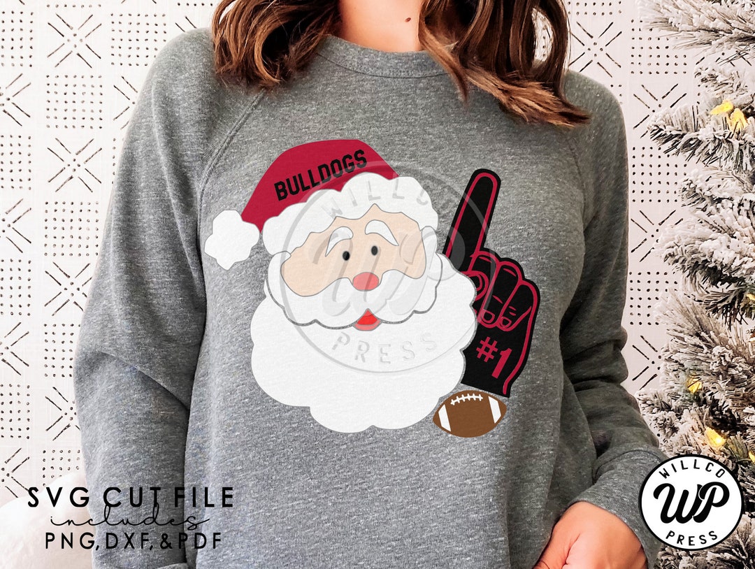Football Santa Svg, Bulldogs Svg, Christmas Svgs, Png, Dxf, Pdf ...