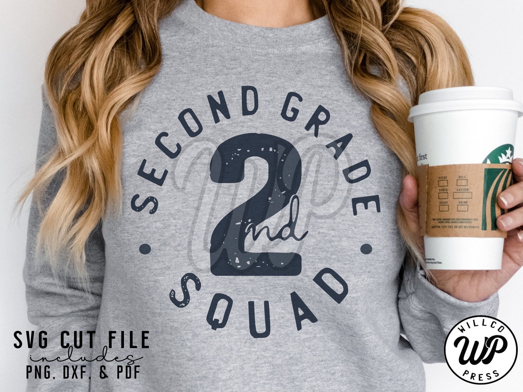 2nd Grade Squad, Teacher Svg, Second Grade Svg, Grunge Distressed, Png ...