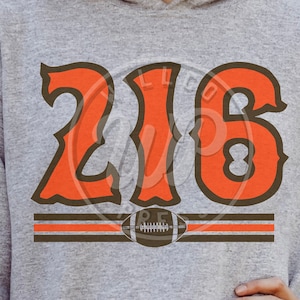 Cleveland Area Code, 216 Football Shirts, Ohio Digital Download ...
