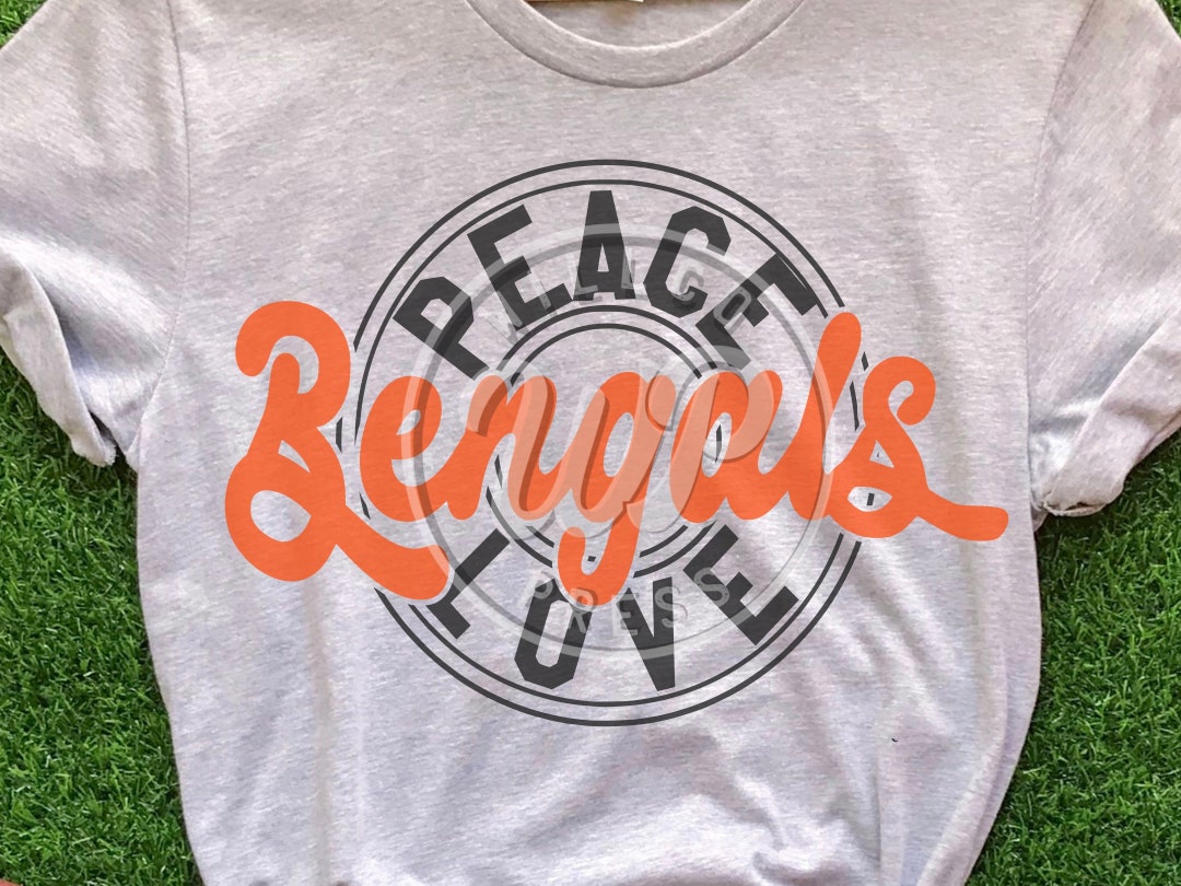 Peace Love Bengals, School Mascot Svg, , Sports Teams Clipart, Digital ...