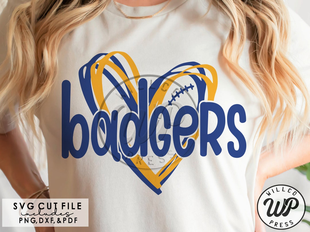 Badgers Heart Png, Football Svg, Team Mascot Dtf, Digital Download ...