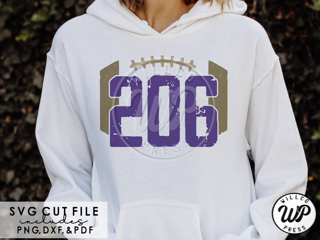 206 Area Code Svg Grunge Football Seattle Dtf Dxf for - Etsy