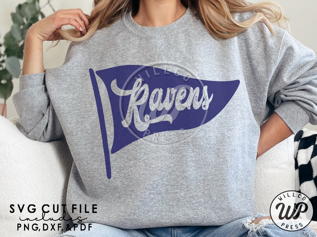 Ravens Pennant Svg, Team Flag Svg, Vintage Football Svg, Digital ...