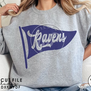 Ravens Pennant Svg, Team Flag Svg, Vintage Football Svg, Digital ...