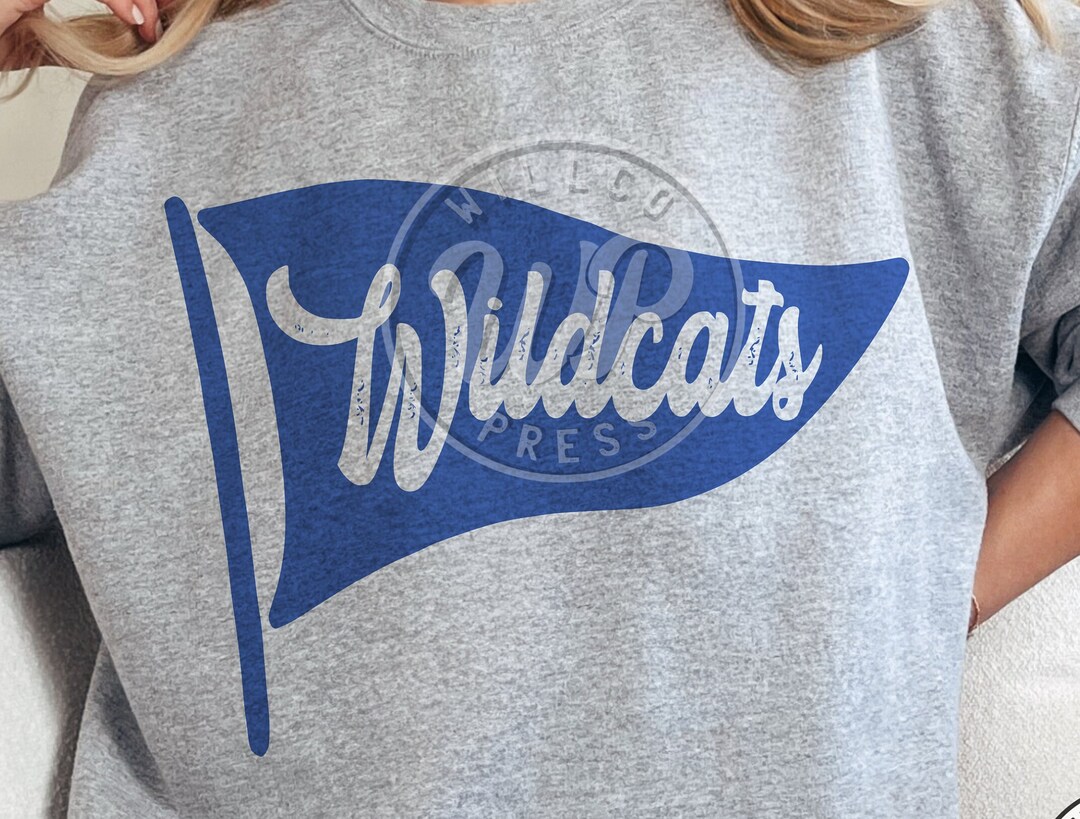 Wildcats Pennant Svg, Team Flag Svg, Vintage Football Svg, Digital ...