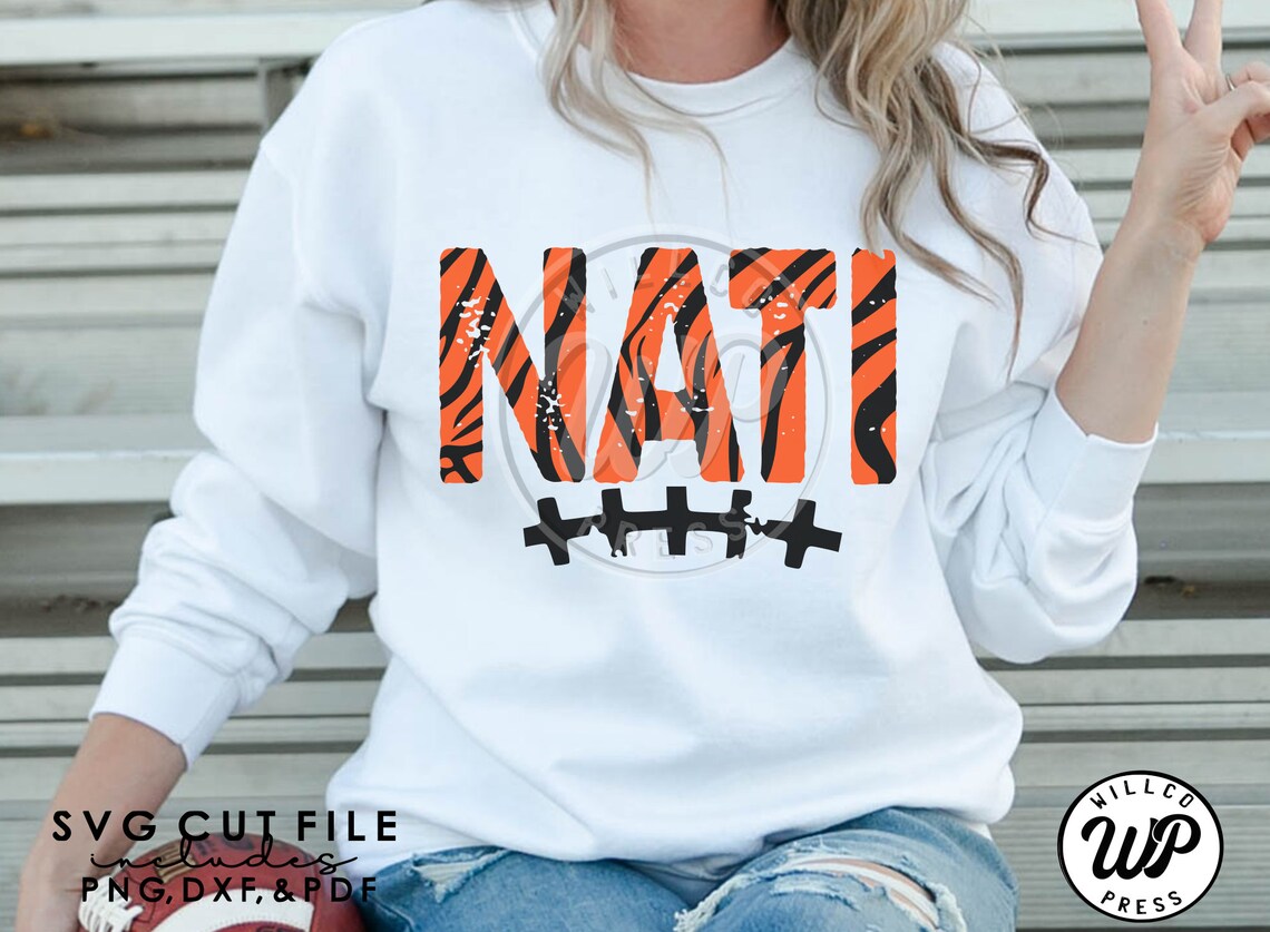 Nati Football Svg, Cincinnati Svg, Grunge Distressed, Png, Dxf, Svg ...