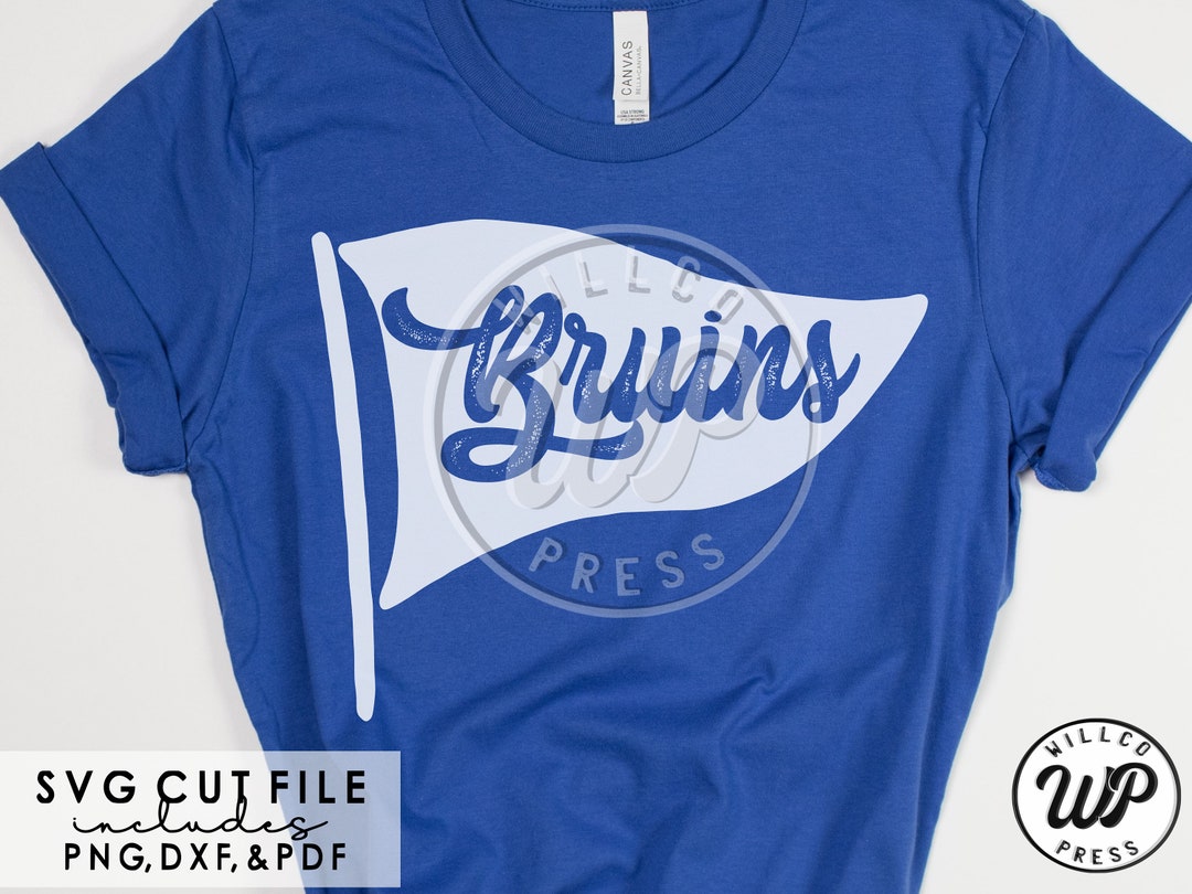 Bruins Pennant Svg, Team Flag Svg, Vintage Football Svg, Digital ...