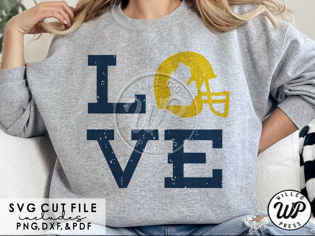 Michigan Football Svg, Love Svg, Grunge Distressed, Png, Dxf, Svg Files ...