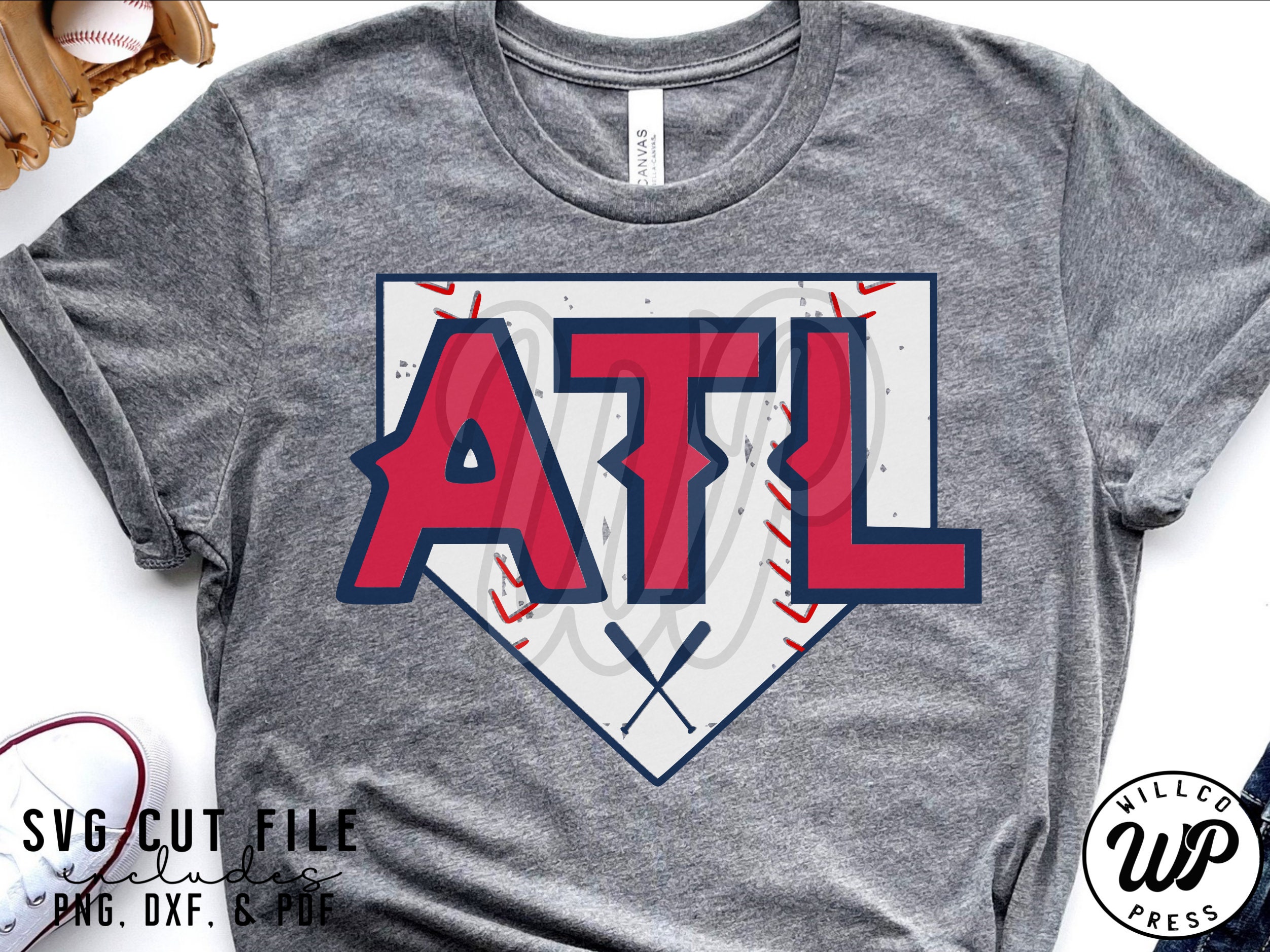 ATL Svg Atlanta Baseball Distressed Png Dxf Svg Files for - Etsy