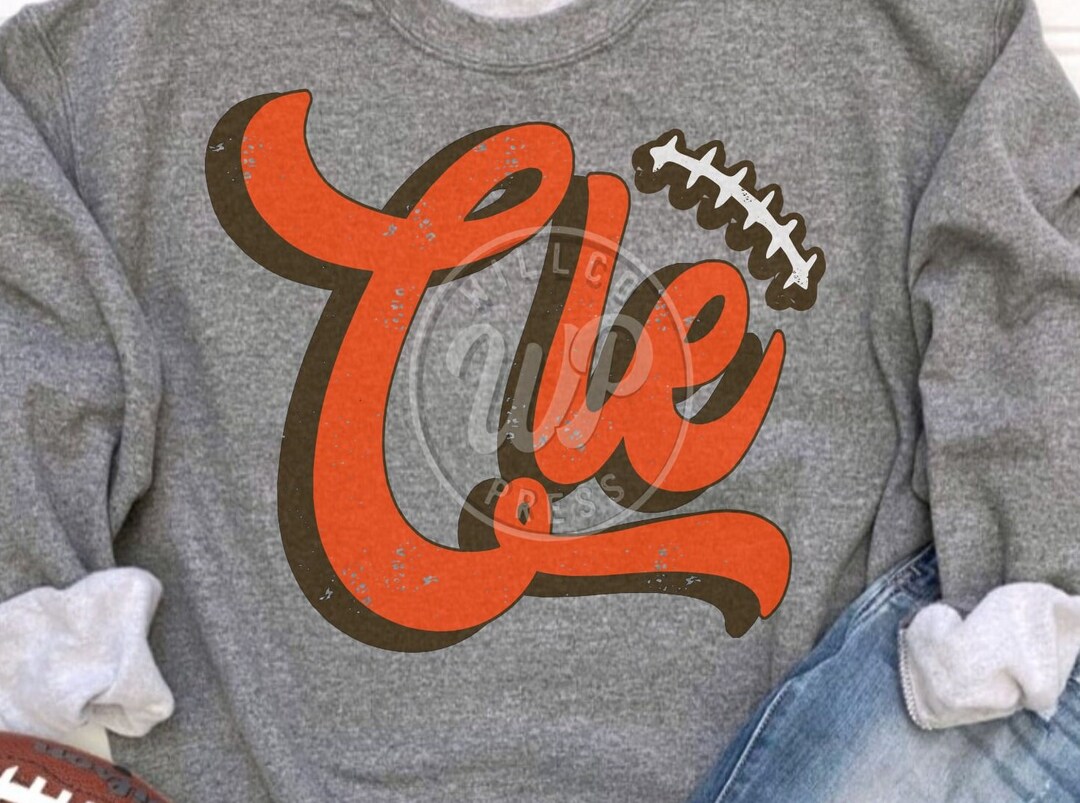 Cle Grunge Football, Cleveland Svg, Retro Cleveland Png, Dxf for ...