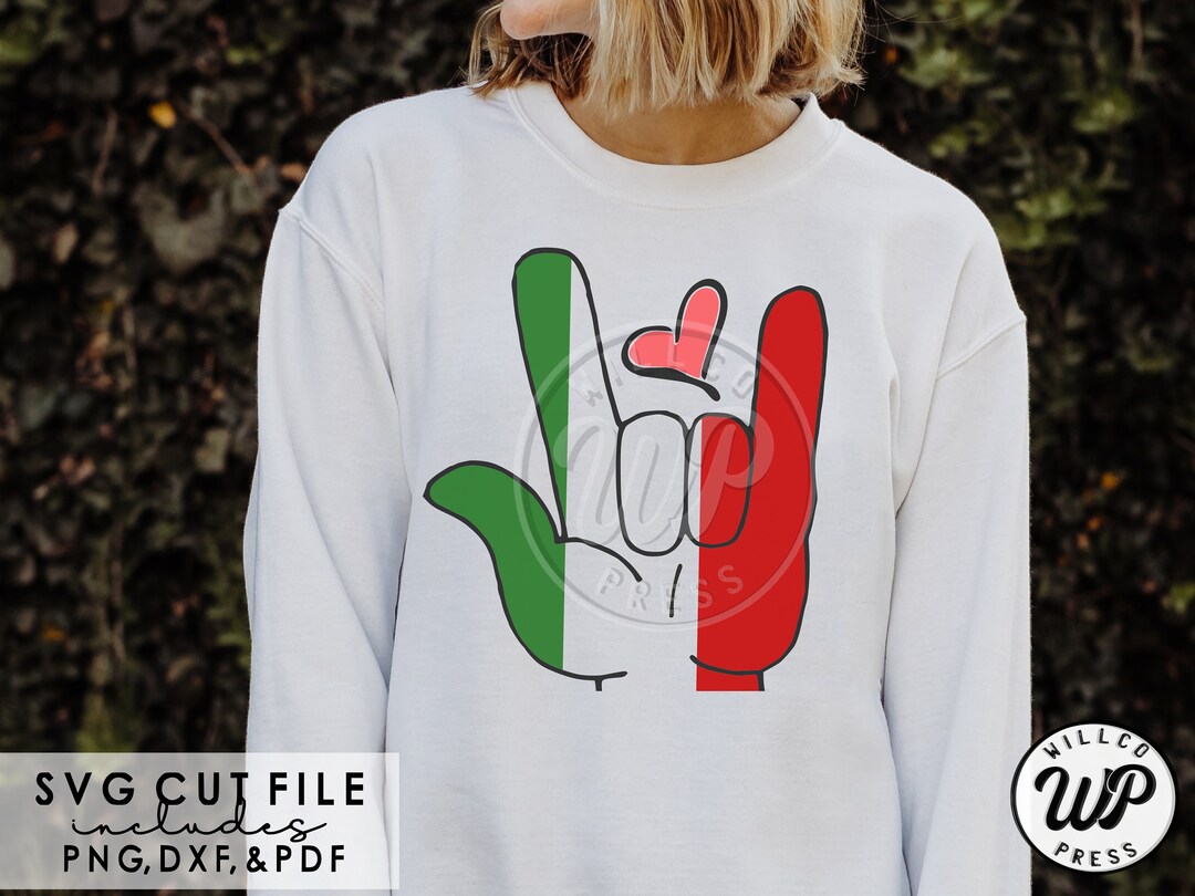 Italy Love Sign, Italian Flag Svg, Svg Files for Cricut, Dtf Printing ...