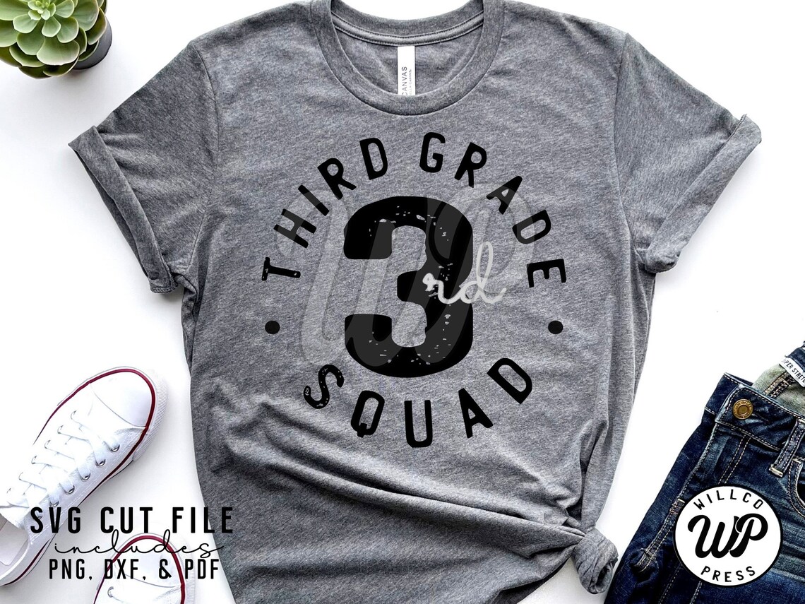 Third Grade Squad 3rd Grade Teacher Svg Grunge Distressed | Etsy
