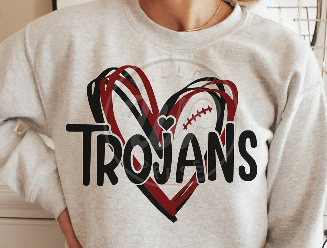 Trojans Hearts Svg, Football Svg, Png, Dxf, Svg Files for Cricut, Vinyl ...