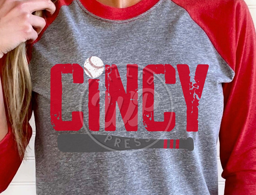 Cincy Baseball Svg, Cincinnati Svg, Grunge Distressed, Svg Files for ...