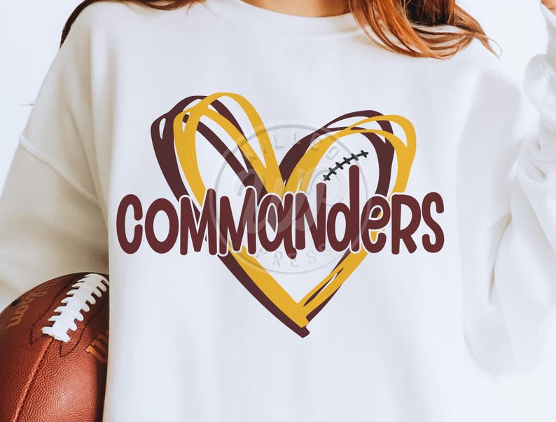 Commanders Hearts Svg, Football Svg, Png, Dxf, Svg Files for Cricut ...