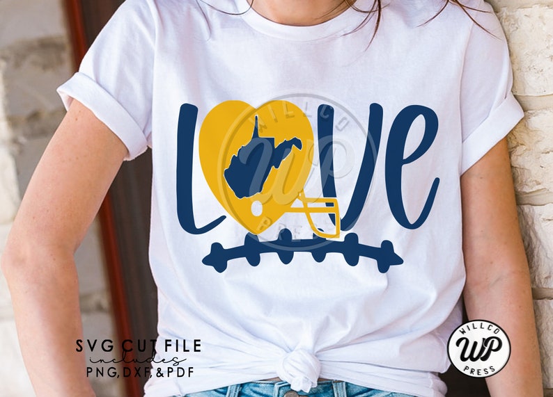 Love West Virginia Football Svg Heart Helmet Svg Png Dxf - Etsy