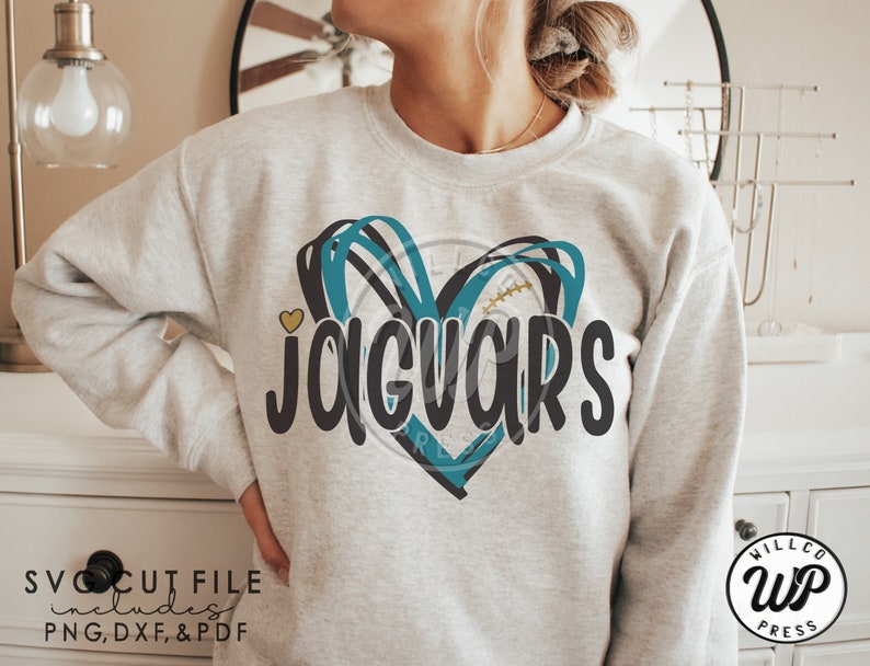 Jaguars Hearts Svg Football Svg Png Dxf Svg Files for - Etsy