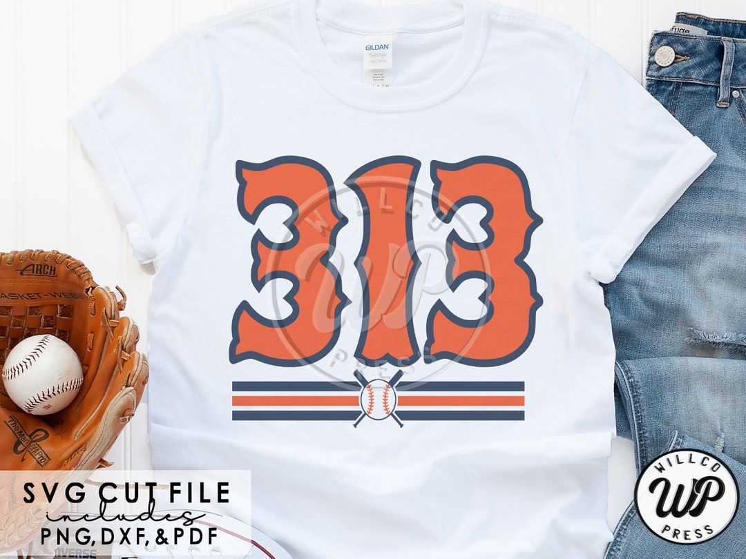 313 Baseball Png, Detroit Svg, 300 Dpi Clipart, Michigan Area Code, Dtf ...