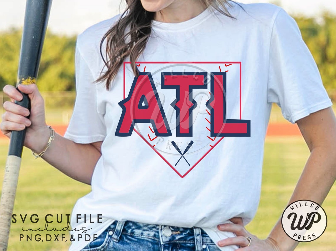 ATL Svg Atlanta Baseball Distressed Png Dxf Svg Files for - Etsy