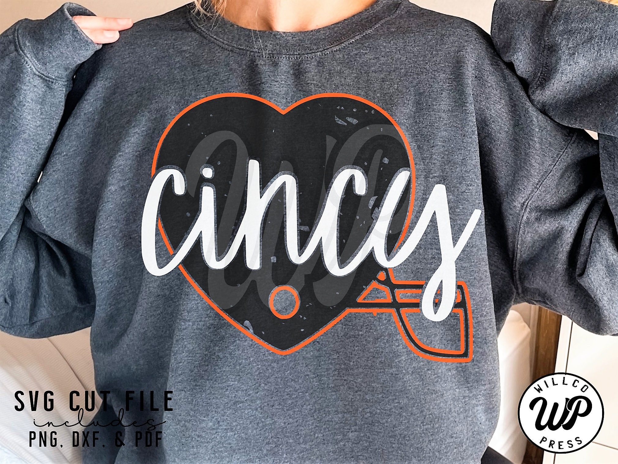 Cincy Football Svg, Cincinnati Svg, Grunge, Distressed, Png, Dxf, Svg ...