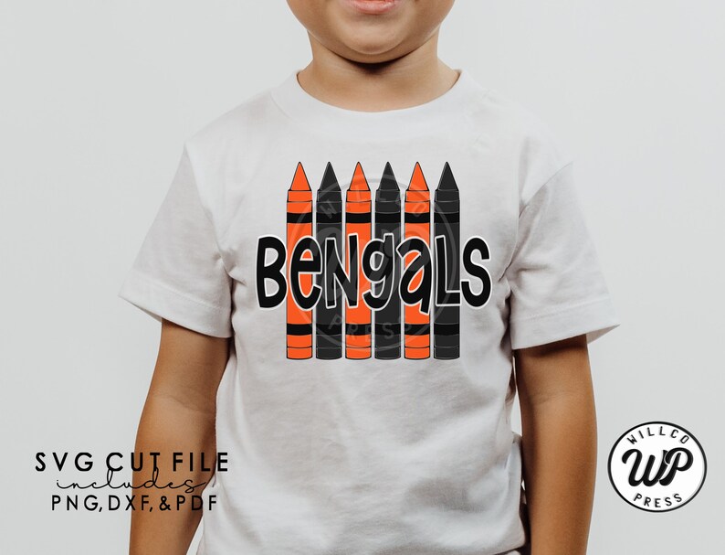 Bengals Svg, Crayons Svg, School Mascot Colors, Kids Svg, Png, Dxf, Svg ...