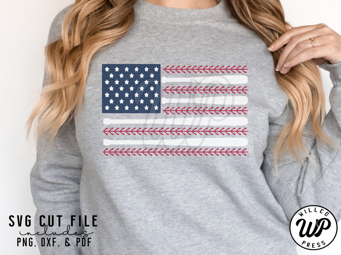 American Flag Baseball Svg Softball Svg Png Clipart Dxf - Etsy