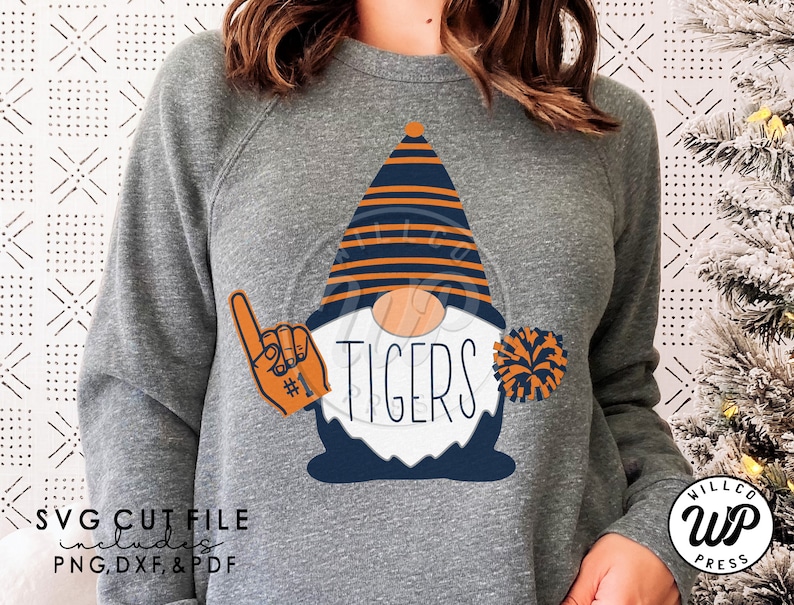 Tigers Gnome Svg, Christmas Gnome Svg, Santa Png, Dxf, Svg Files for ...