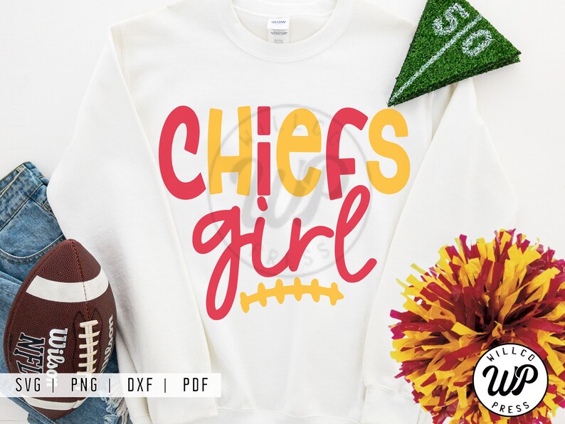 Chiefs Girl Svg Football Svg Png Dxf Svg Files for Cricut - Etsy