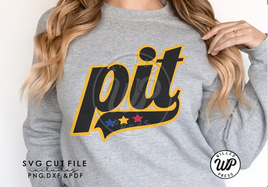 PIT Airport Code, Pittsburgh Retro Svg, Png, Dxf, Svg Files for Cricut ...