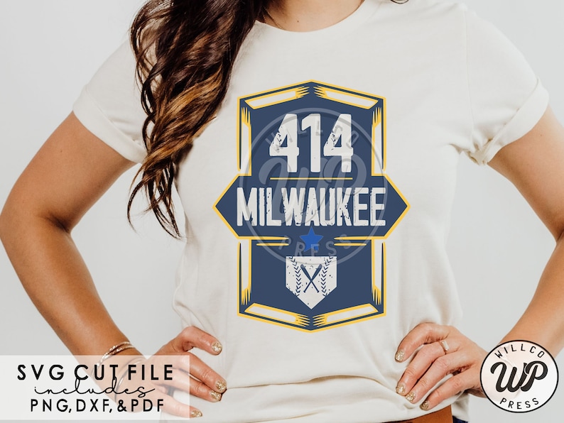 414 Baseball Svg, Milwaukee Area Code, Transparent Png, Dxf for ...