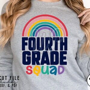 Fourth Grade Squad Svg, 4th Grade Teacher, Teacher Teams, Png, Dxf, Svg ...