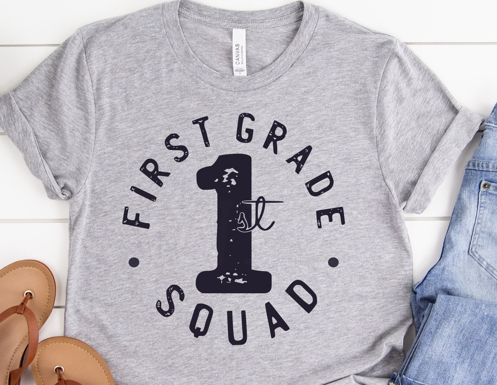 Grunge 1st Grade Squad Svg Teacher Svg Squad Svg First | Etsy