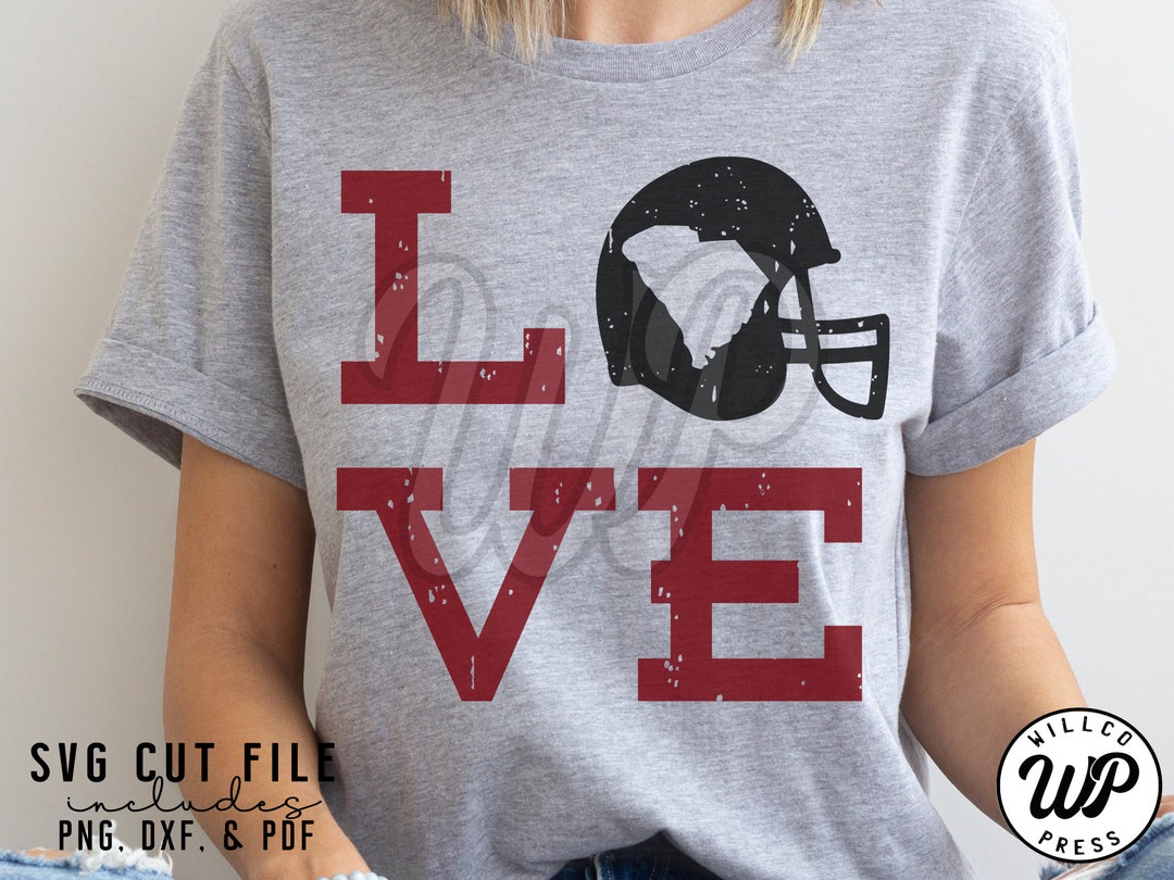 LOVE South Carolina Svg, Football, Grunge Distressed, Png, Dxf, Svg ...