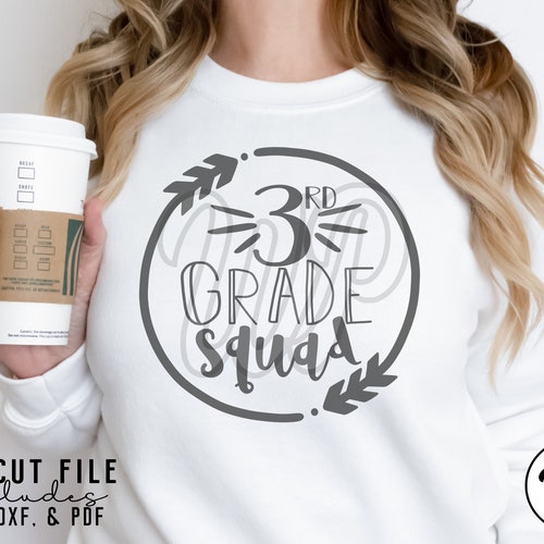 Back to School Third Grade Squad Svg Png Jpeg Dxf //cut File - Etsy