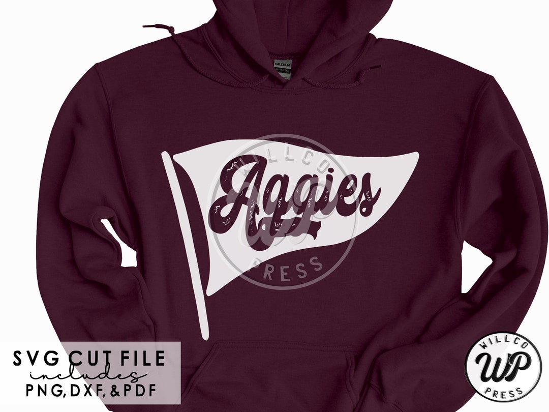 Aggies Pennant Svg, Team Flag Svg, Retro Football Svg, Digital Download ...