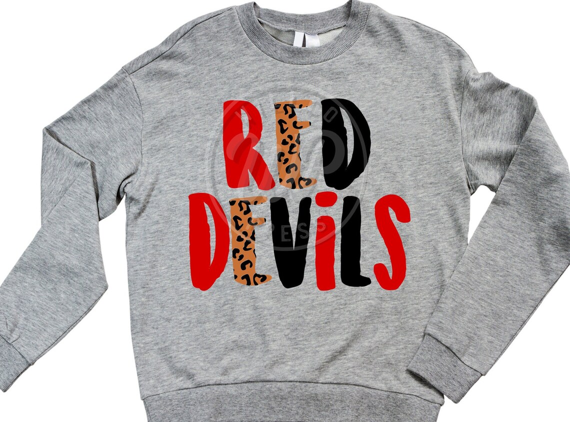 Red Devils Svg Cheetah Print Dxf Png Instant Download | Etsy