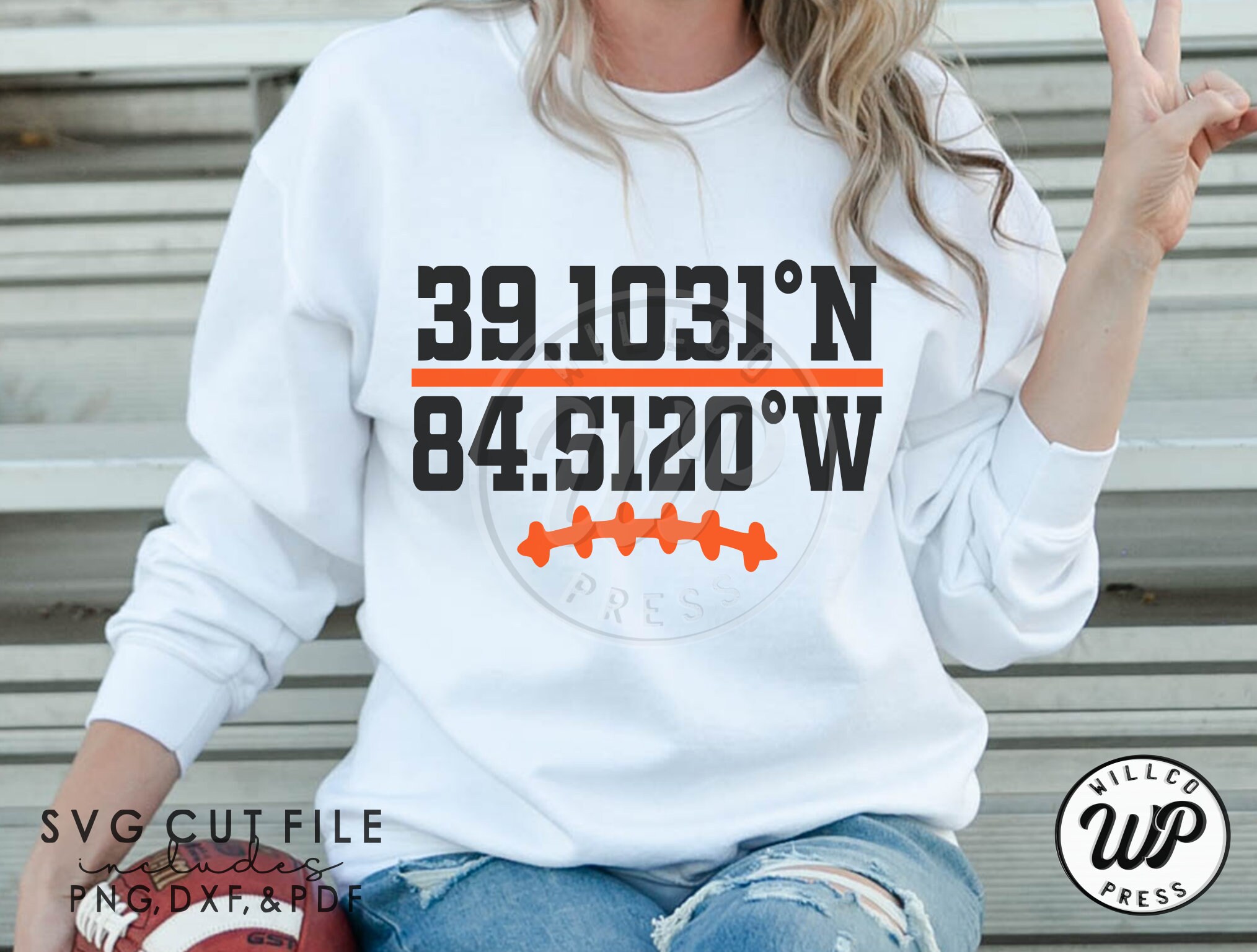 Cincinnati Svg Football Svg GPS Coordinates Png Dxf Svg - Etsy