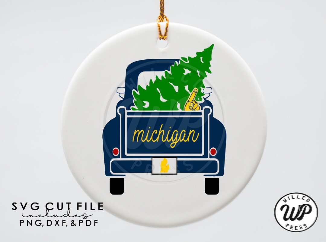 Michigan Truck Svg, Christmas Tree Svg, Vintage Pickup Truck ...