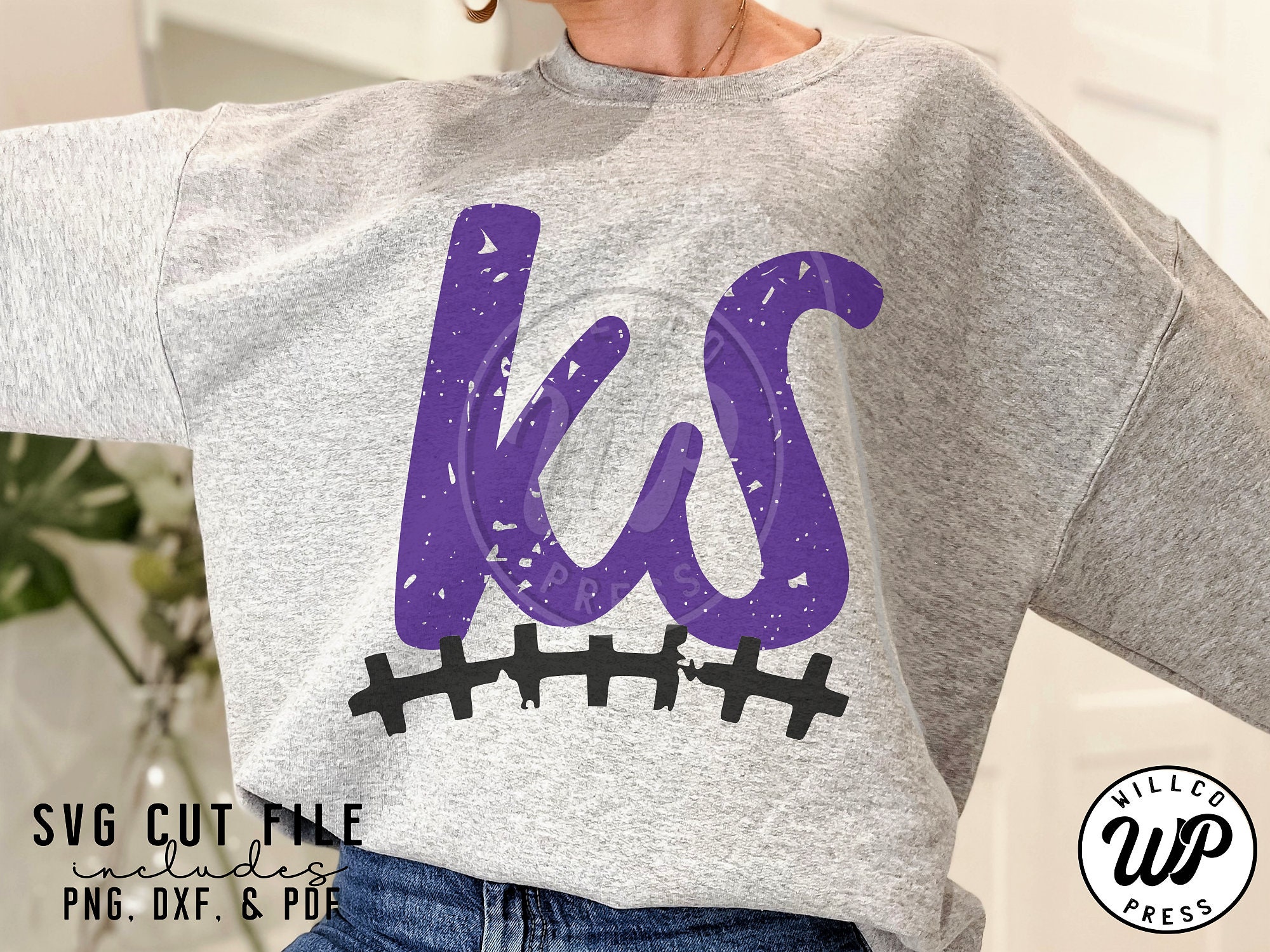 KS Football Svg Kansas Svg Grunge Distressed Png Dxf Svg - Etsy