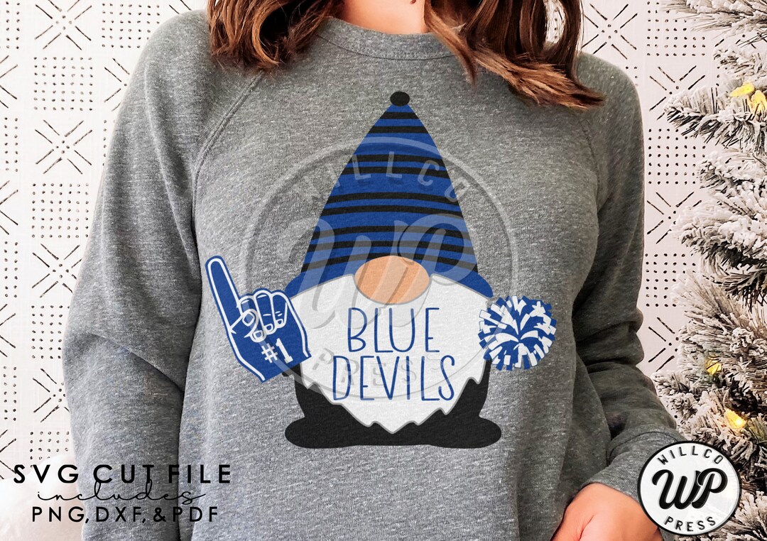 Blue Devils Gnome Svg, Christmas Gnome Svg, Santa Png, Dxf, Svg Files ...