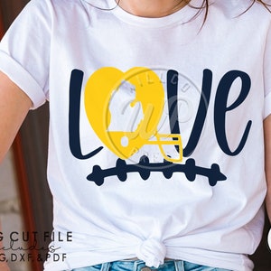 Michigan Love Svg, Football Svg, Heart Helmet, Png, Dxf, Svg Files for ...
